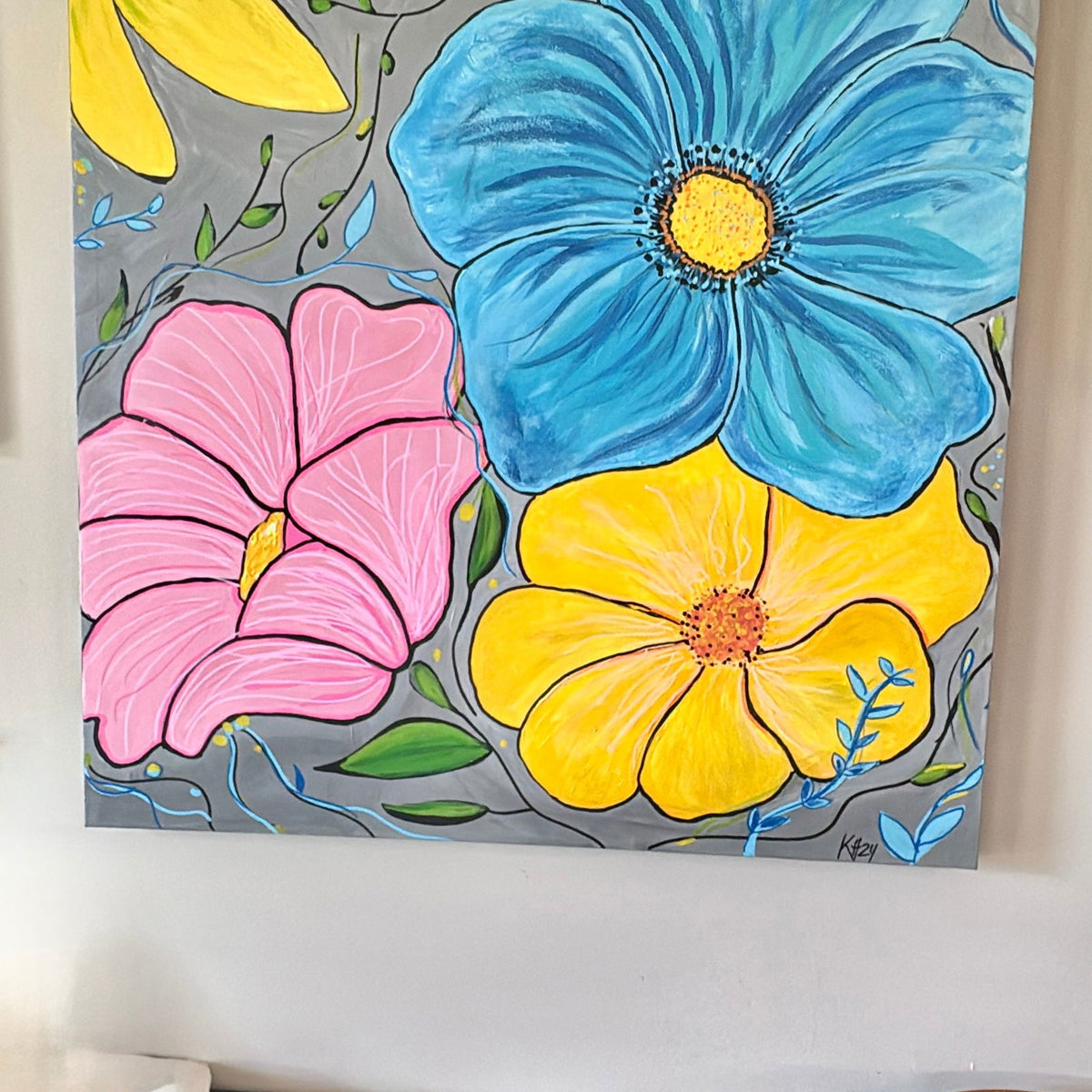 Bloom - Original Acrylic Flower Wall Art – Purposeful Dreamer
